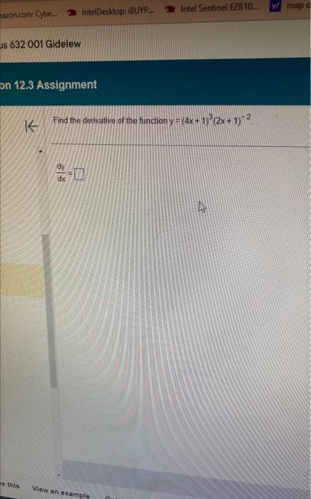 Solved Find the derivative of the function y=(4x+1)3(2x+1)−2 | Chegg.com