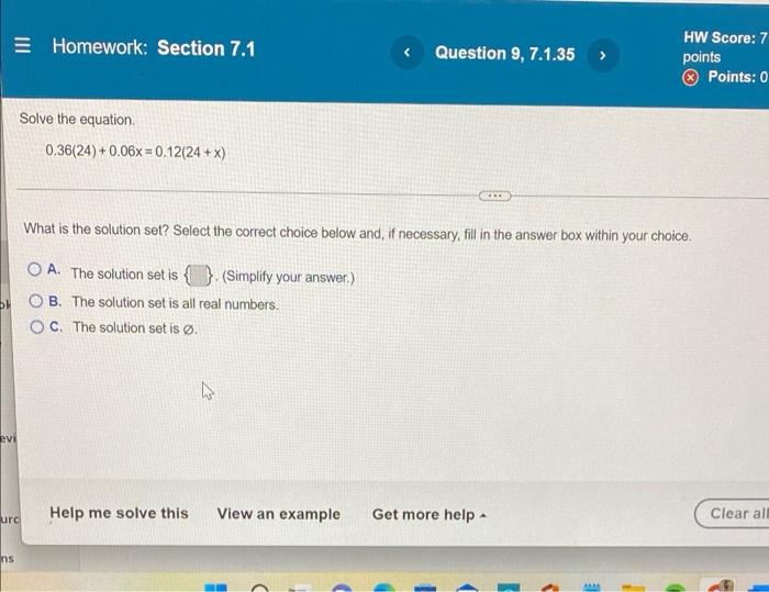 Solved Homework Section 7 1 Question 9 7 1 35 Hw Score