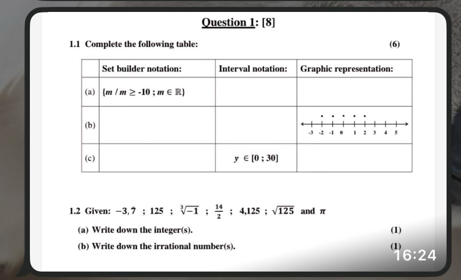 Solved Question 1: [8]1.1 ﻿Complete the following | Chegg.com