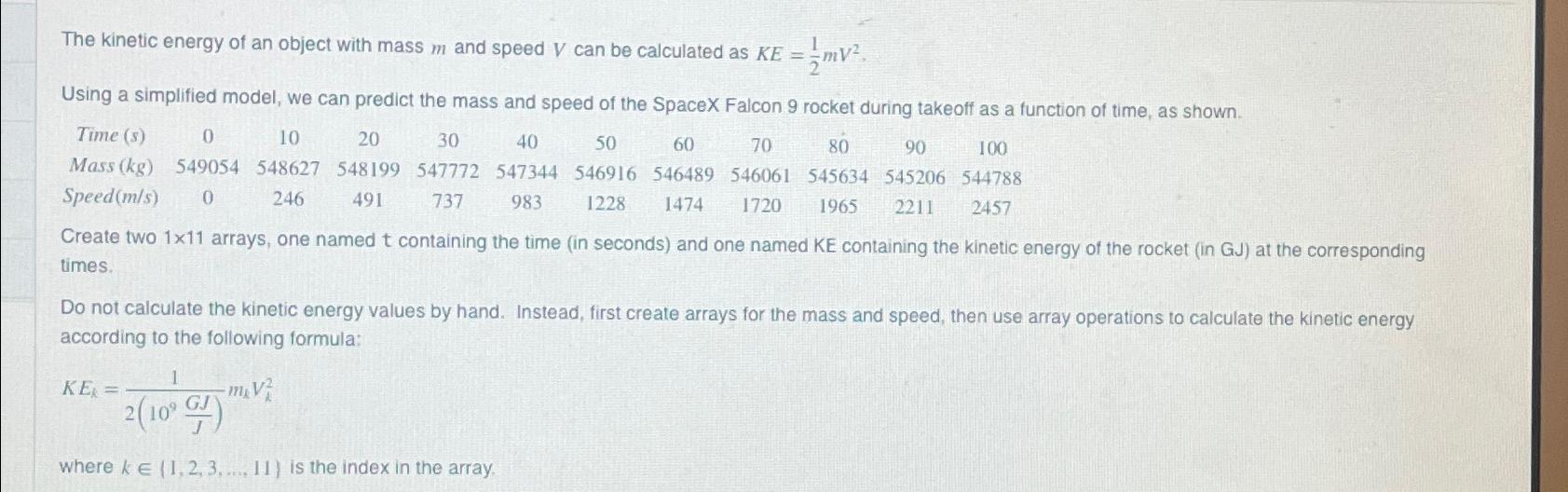 Solved The kinetic energy of an object with mass m ﻿and | Chegg.com