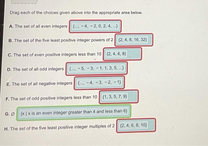 Solved Drag each of the choices given above into the | Chegg.com