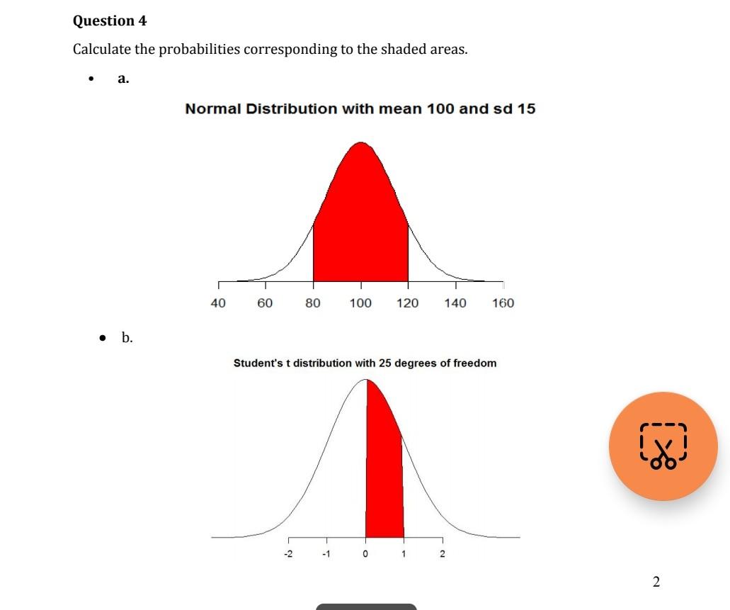 Solved Calculate the probabilities corresponding to the | Chegg.com
