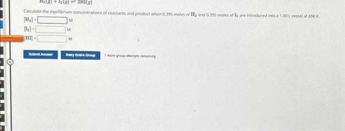 Solved Calculate the equilibrium concentrations of reactants | Chegg.com