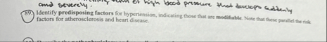 Solved 89. ﻿Identify predisposing factors for hypertension, | Chegg.com