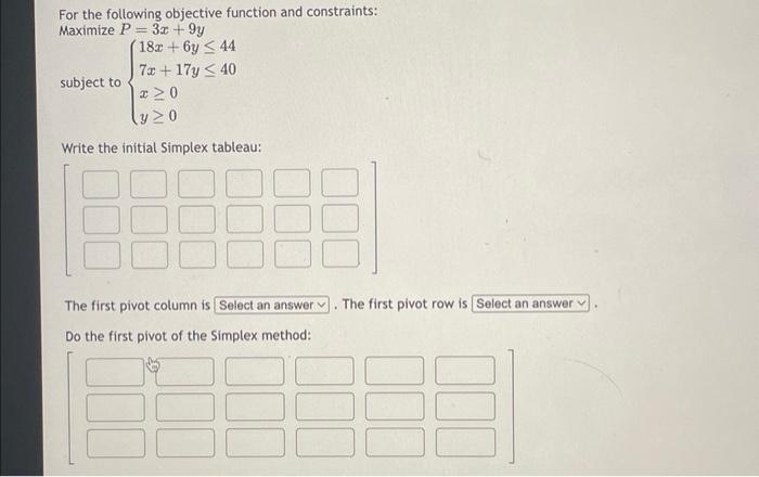Solved For the following objective function and constraints: | Chegg.com