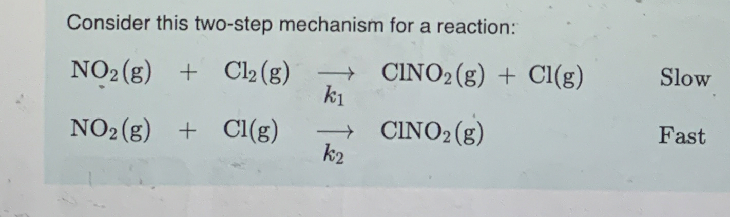 Solved Consider this two-step mechanism for a | Chegg.com