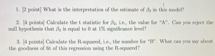 Solved The following output shows the result of regressing | Chegg.com