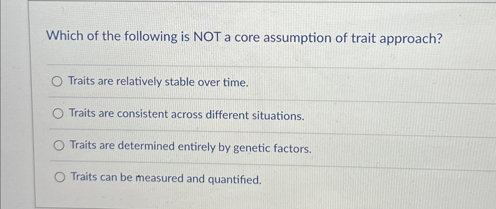 Solved Which of the following is NOT a core assumption of | Chegg.com