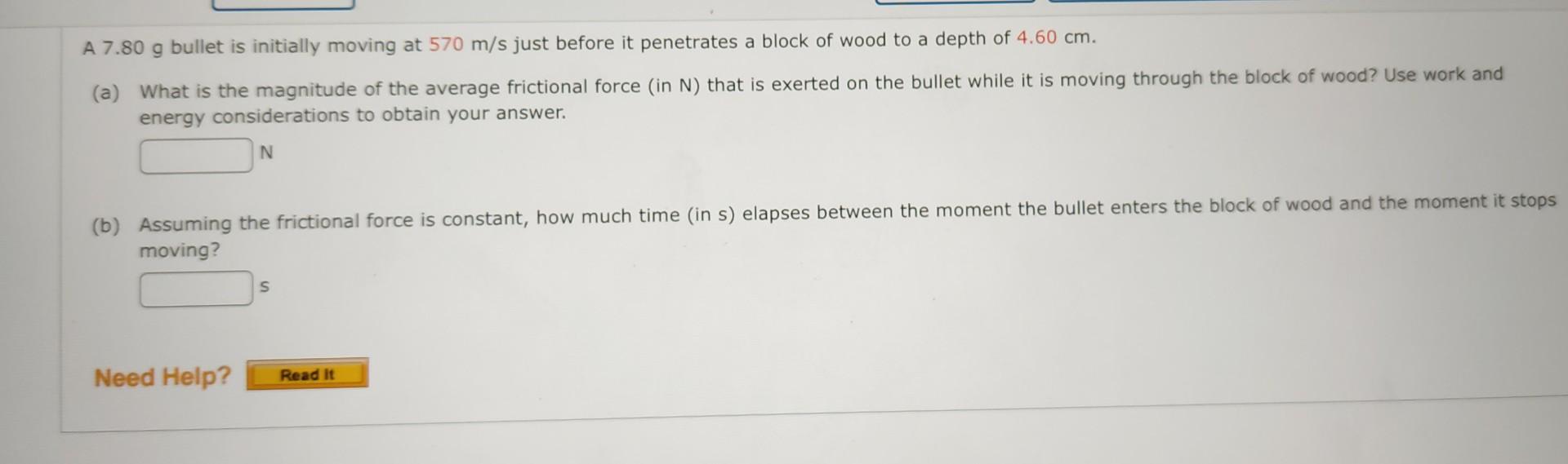 Solved A 7.80 g bullet is initially moving at 570 m/s just | Chegg.com