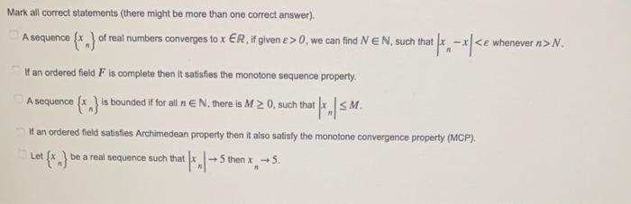 Solved Mark all correct statements (there might be more than | Chegg.com