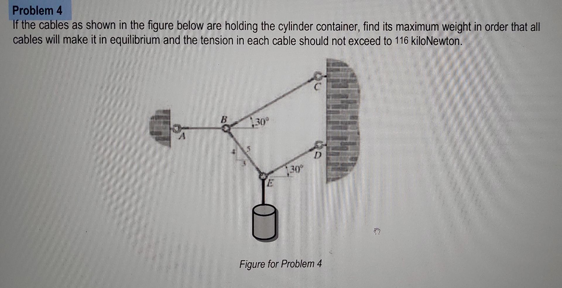Solved Problem 4 If the cables as shown in the figure below | Chegg.com