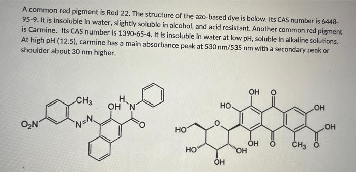 Solved A common red pigment is Red 22. The structure of the | Chegg.com