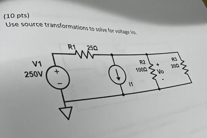 Solved (10 pts) Use source transformations to solve for | Chegg.com