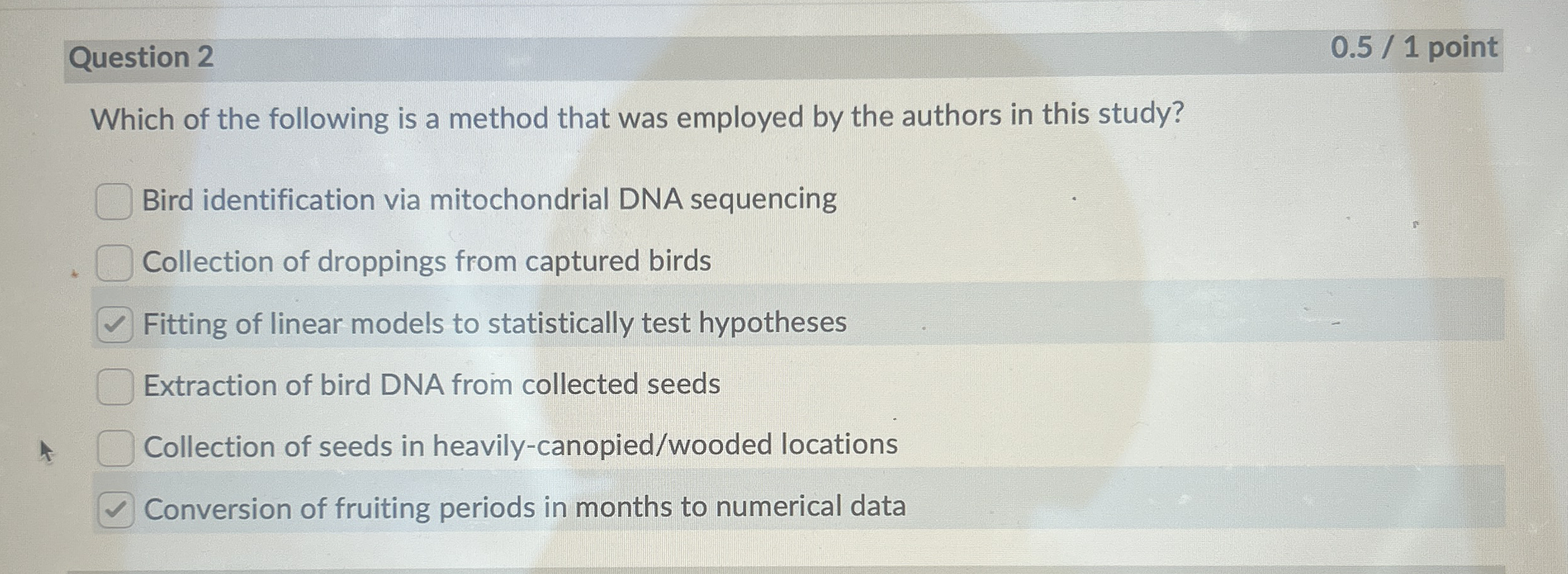 Solved Question 20.5 / 1 ﻿pointWhich of the following is a | Chegg.com