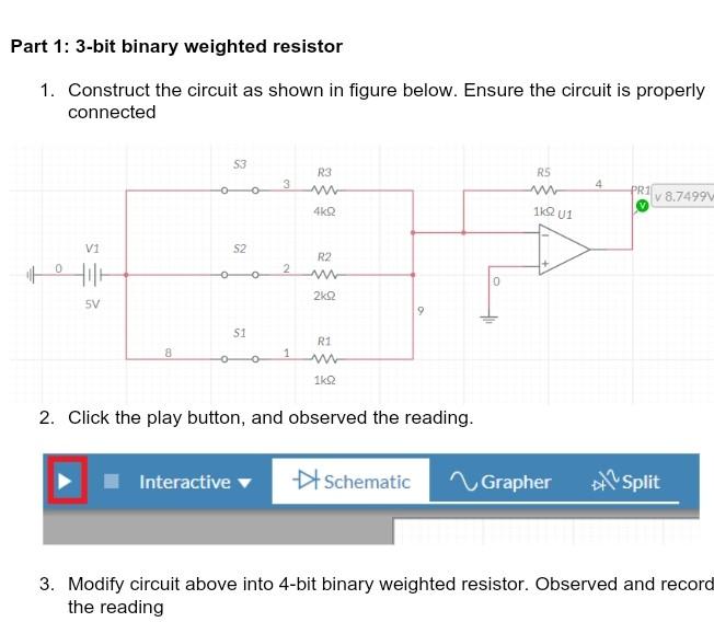 Solved Title: DAC simulation by using binary weighted | Chegg.com