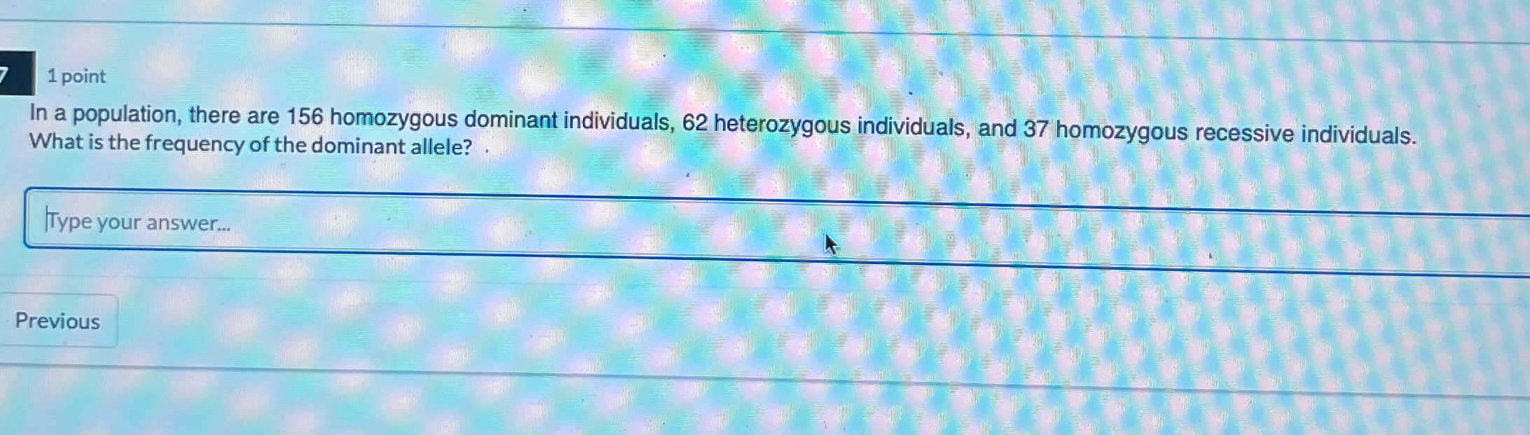 Solved 1 ﻿pointIn a population, there are 156 ﻿homozygous | Chegg.com