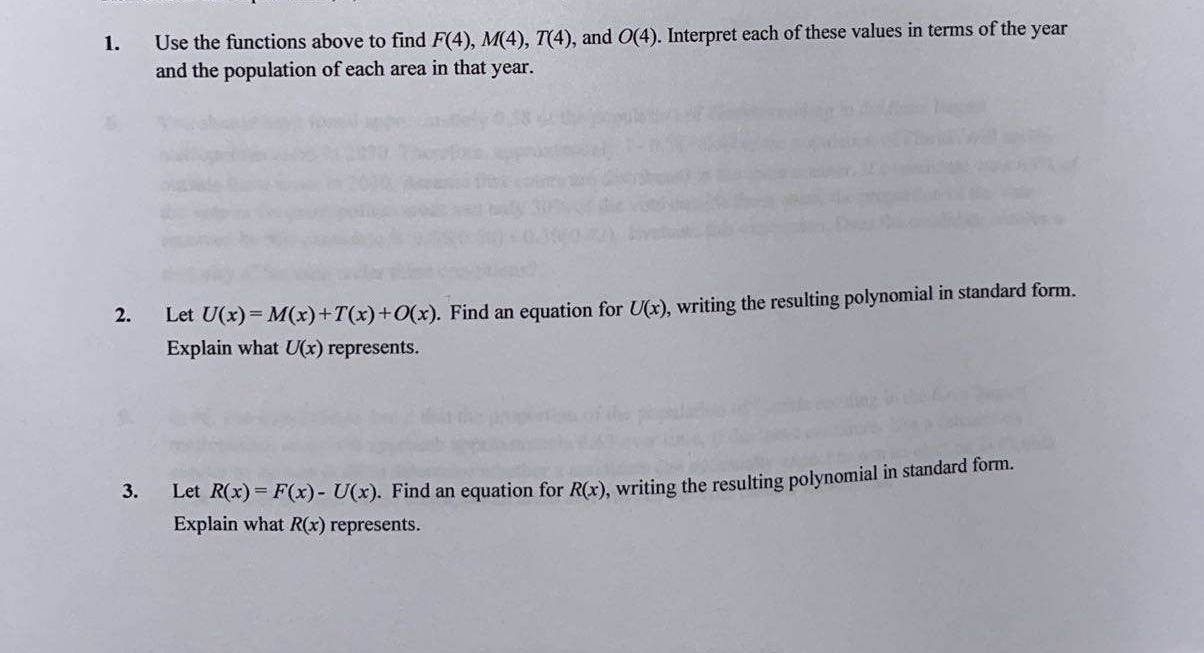 Use the functions above to find F(4),M(4),T(4), and | Chegg.com