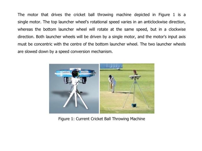 Solved The motor that drives the cricket ball throwing | Chegg.com
