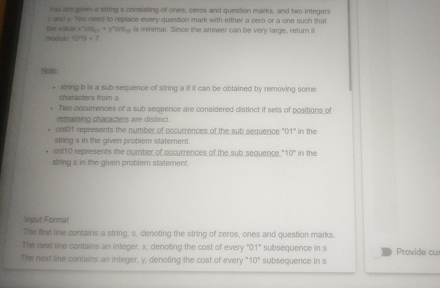Solved You are given a string s consisting of ones, zeros | Chegg.com