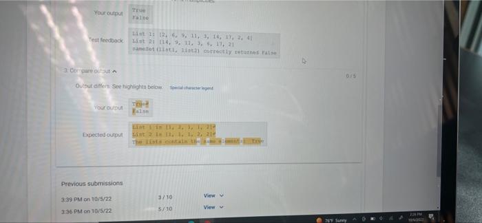 Solved Write A Program That Checks Whether Two Lists Have 3192