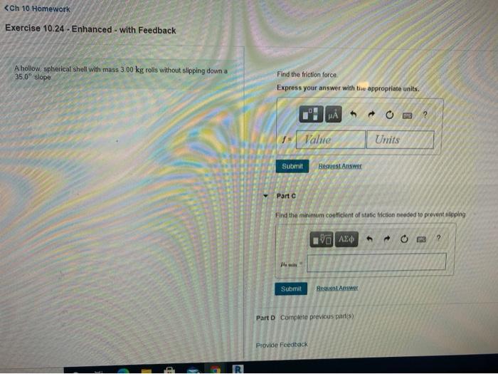 Solved A hollow, spherical shell with mass 3.00 kg rolls | Chegg.com