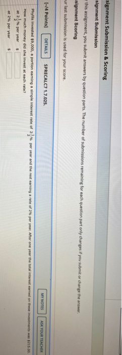 Solved signment Submission & Scoring signment Submission | Chegg.com