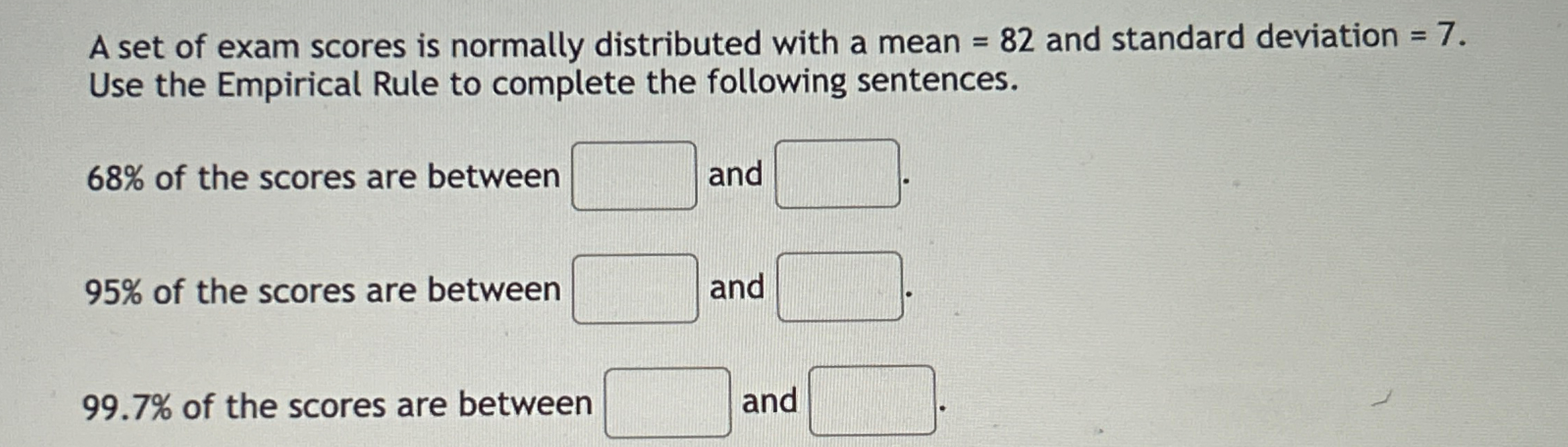 A set of exam scores is normally distributed with a | Chegg.com