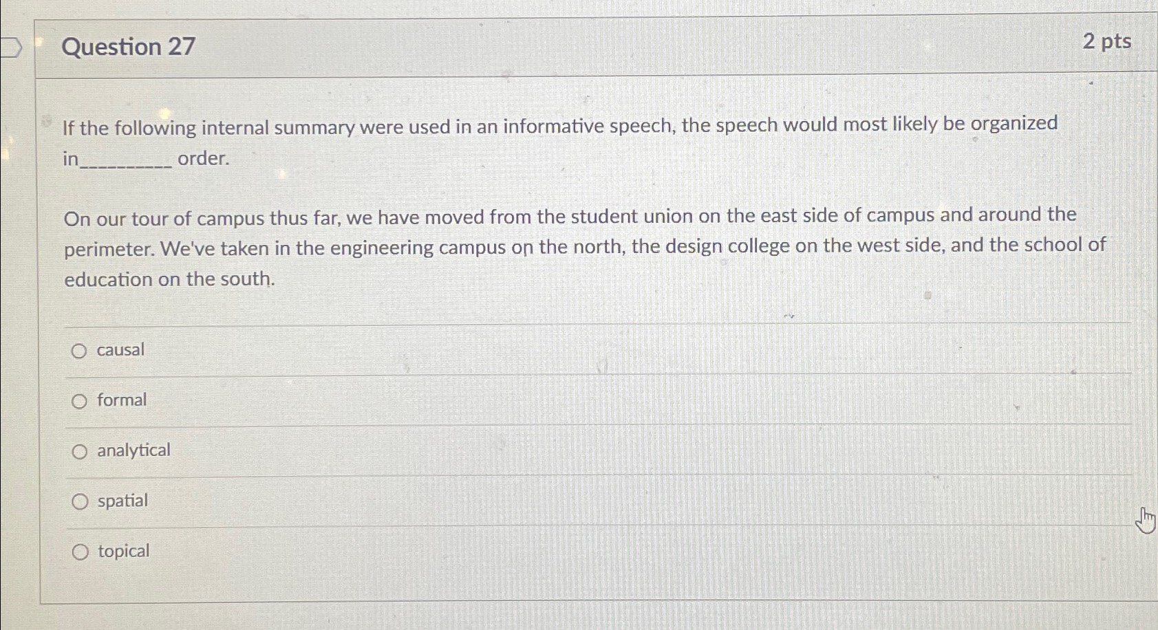 Solved Question 272 ﻿ptsIf the following internal summary | Chegg.com