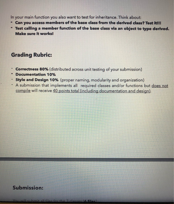 Solved Project 2: Inheritance Project will build on Project1 | Chegg.com