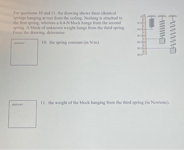 Solved For questions 10 and 11 , the drawing shows three | Chegg.com