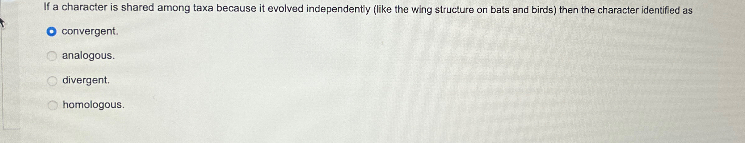 Solved If a character is shared among taxa because it | Chegg.com