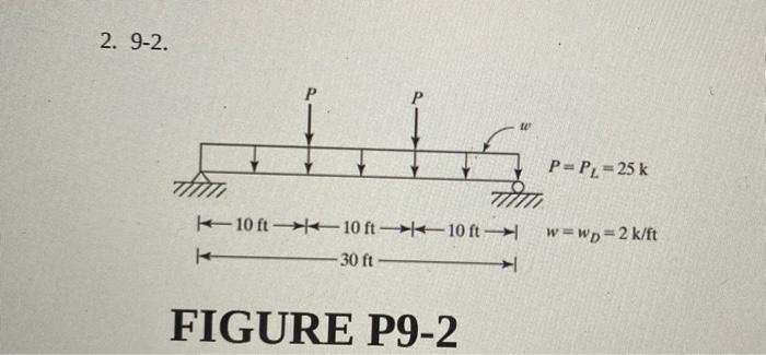 Solved 2. 9-2. FIGURE P9-29-1 to 9-10. Using both LRFD and | Chegg.com