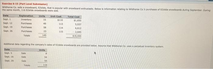 Solved Exercise 6-15 (Part Level Submission) Wildhorse Co. | Chegg.com