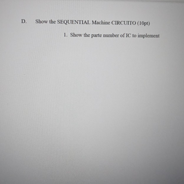 Solved v. Design a SYNCHRONOUS SEQUENTIAL Machine | Chegg.com