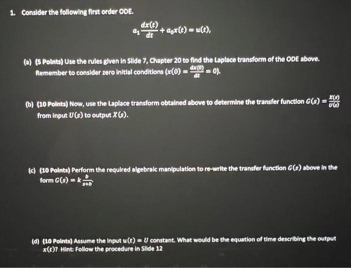 Solved 1. Consider the following first order ODE. | Chegg.com