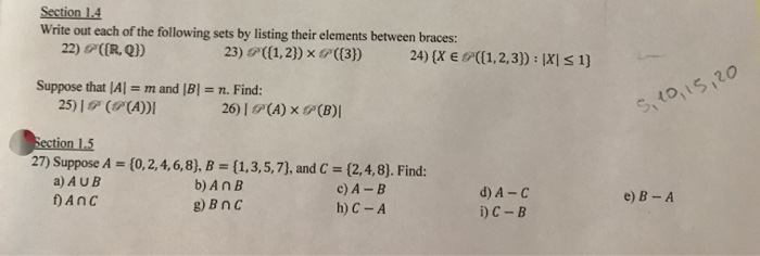 Solved Section 1.4 Write out each of the following sets by | Chegg.com