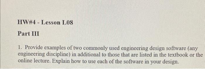 1. Provide examples of two commonly used engineering | Chegg.com