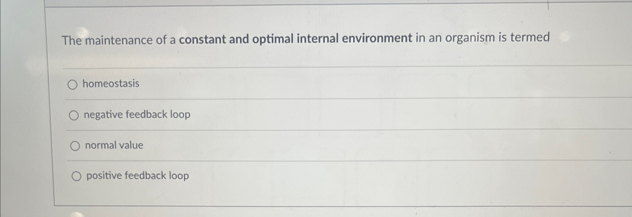 Solved The maintenance of a constant and optimal internal | Chegg.com