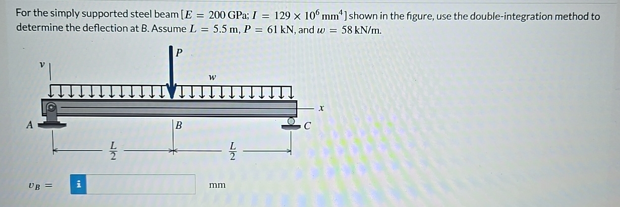 Solved For the simply supported steel beam | Chegg.com