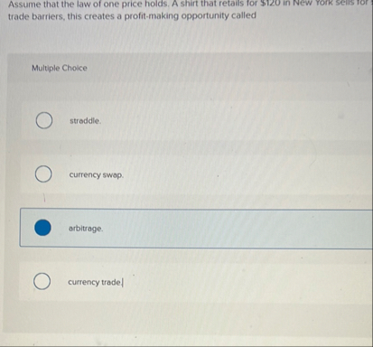 Solved Assume that the law of one price holds. A shirt that | Chegg.com