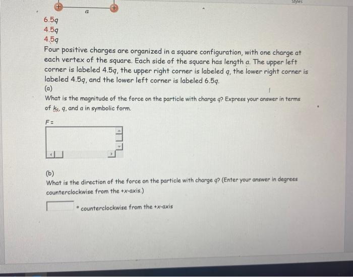 Solved 2.) The figure below shows four particles, each with | Chegg.com