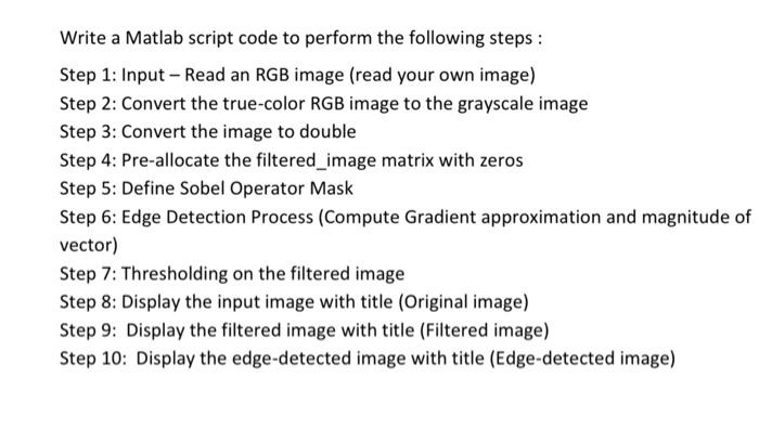 Solved Write a Matlab script code to perform the following | Chegg.com