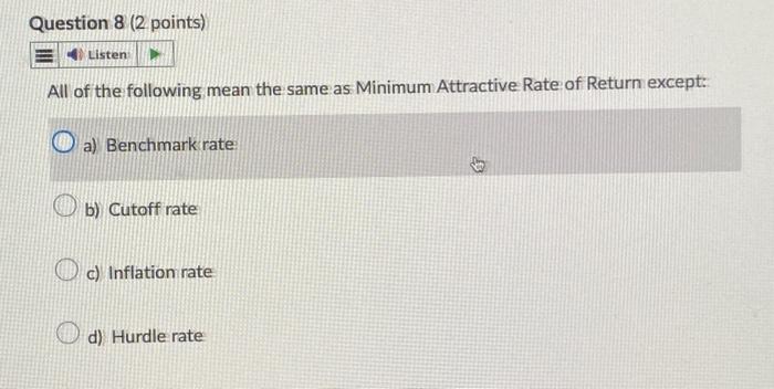 Solved All of the following mean the same as Minimum | Chegg.com