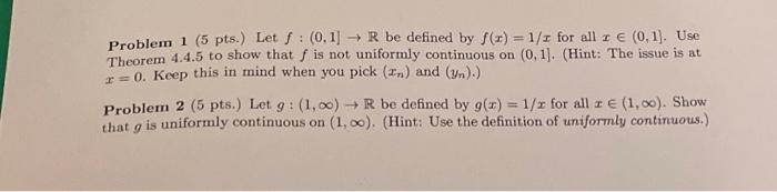 Solved Theorem 4.4.5 (Sequential Criterion for Absence of | Chegg.com