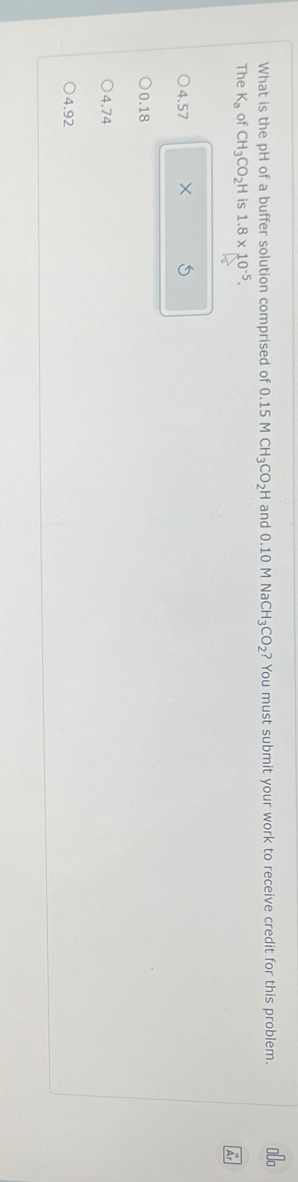 Solved What is the pH ﻿of a buffer solution comprised of | Chegg.com