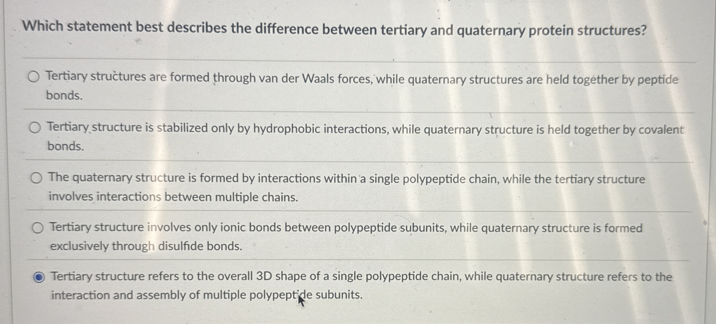 Solved Which statement best describes the difference between | Chegg.com