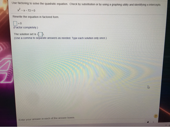 Solved Use factoring to solve the quadratic equation. Check | Chegg.com