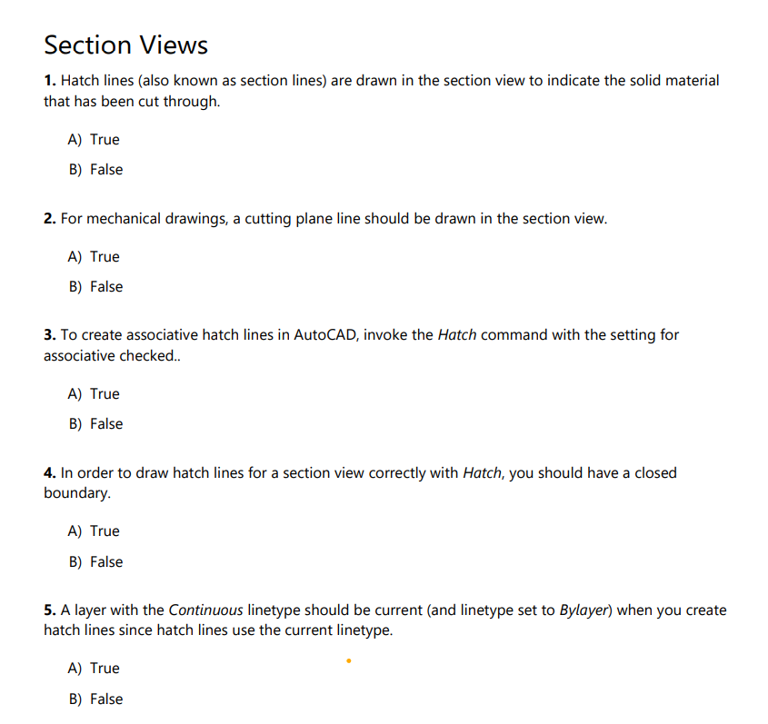 Solved To create associative hatch lines in AutoCAD, invoke | Chegg.com