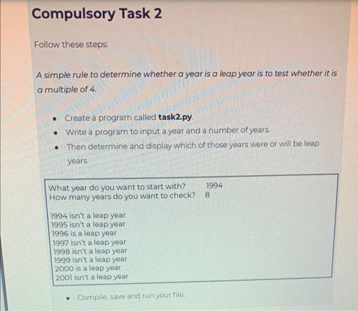 Solved Compulsory Task 2 Follow these steps: A simple rule | Chegg.com