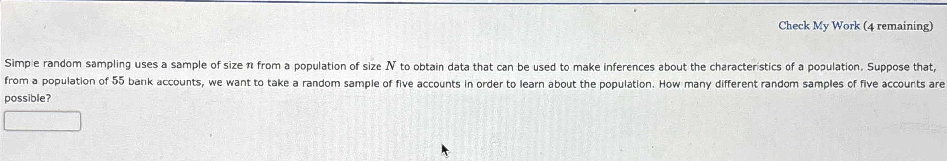 Solved Simple random sampling uses a sample of size n ﻿from | Chegg.com